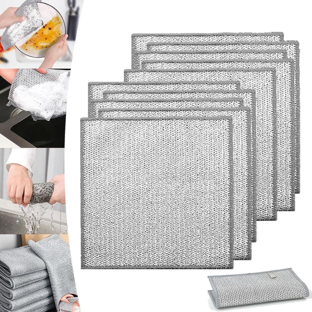 Multipurpose Wire Dishwashing Rags for Wet and Dry, 2024 New Stainless ...