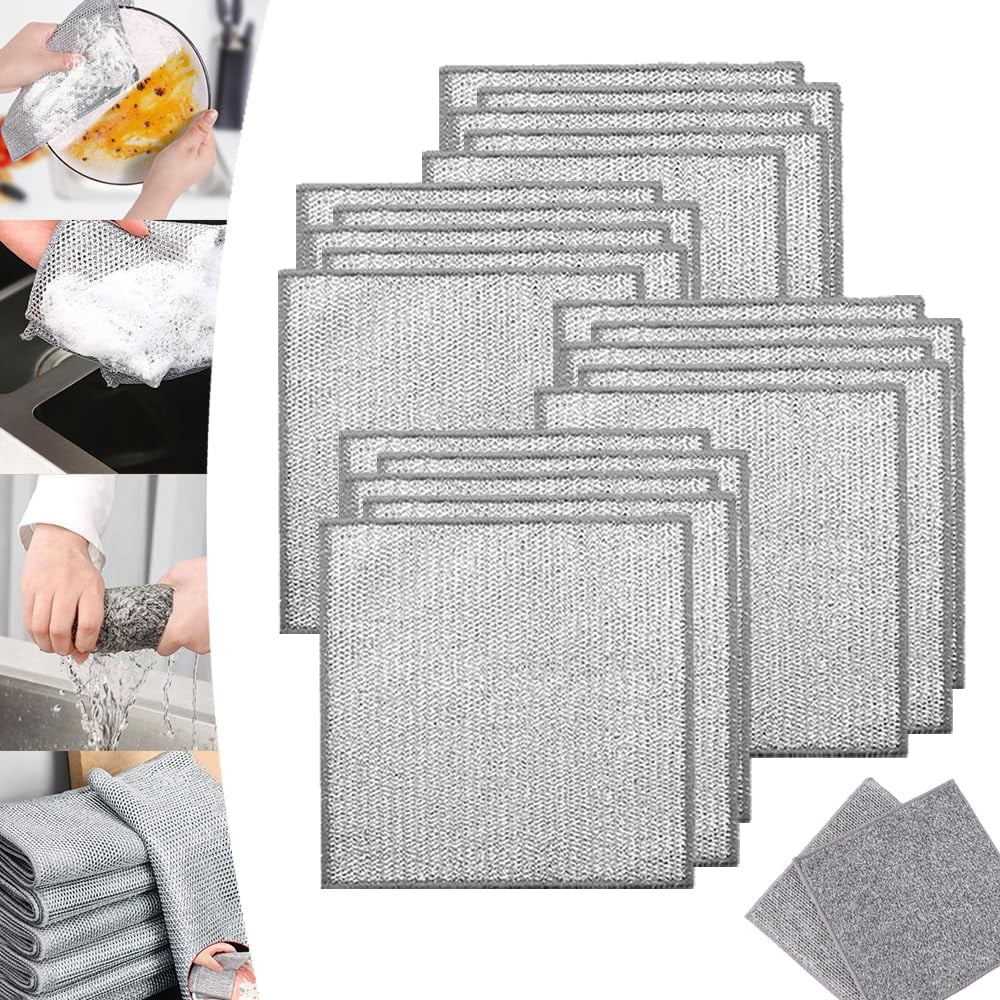 Multipurpose Wire Dishwashing Rags for Wet and Dry, 2024 New Stainless ...