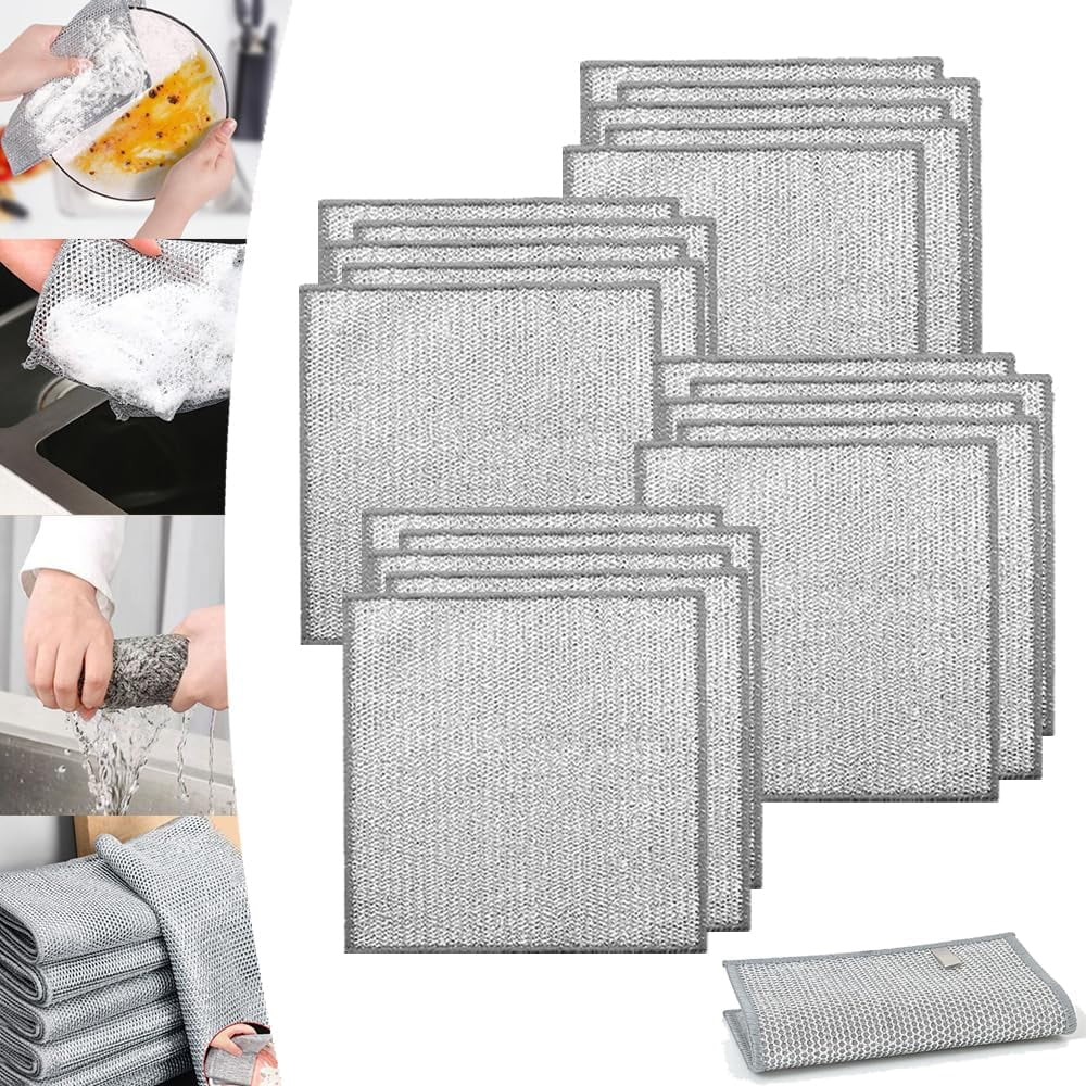 Multipurpose Wire Dishwashing Rags for Wet and Dry, 2024 New Stainless ...