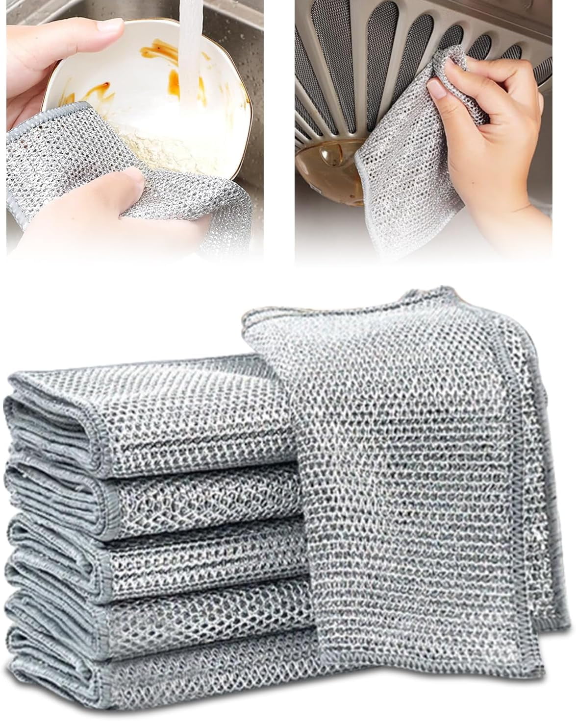 Multipurpose Wire Dishwashing Rags for Wet and Dry,2024 New Stainless ...