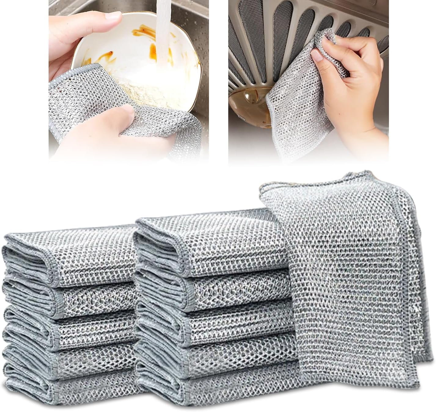 Multipurpose Wire Dishwashing Rags for Wet and Dry,2024 New Stainless ...