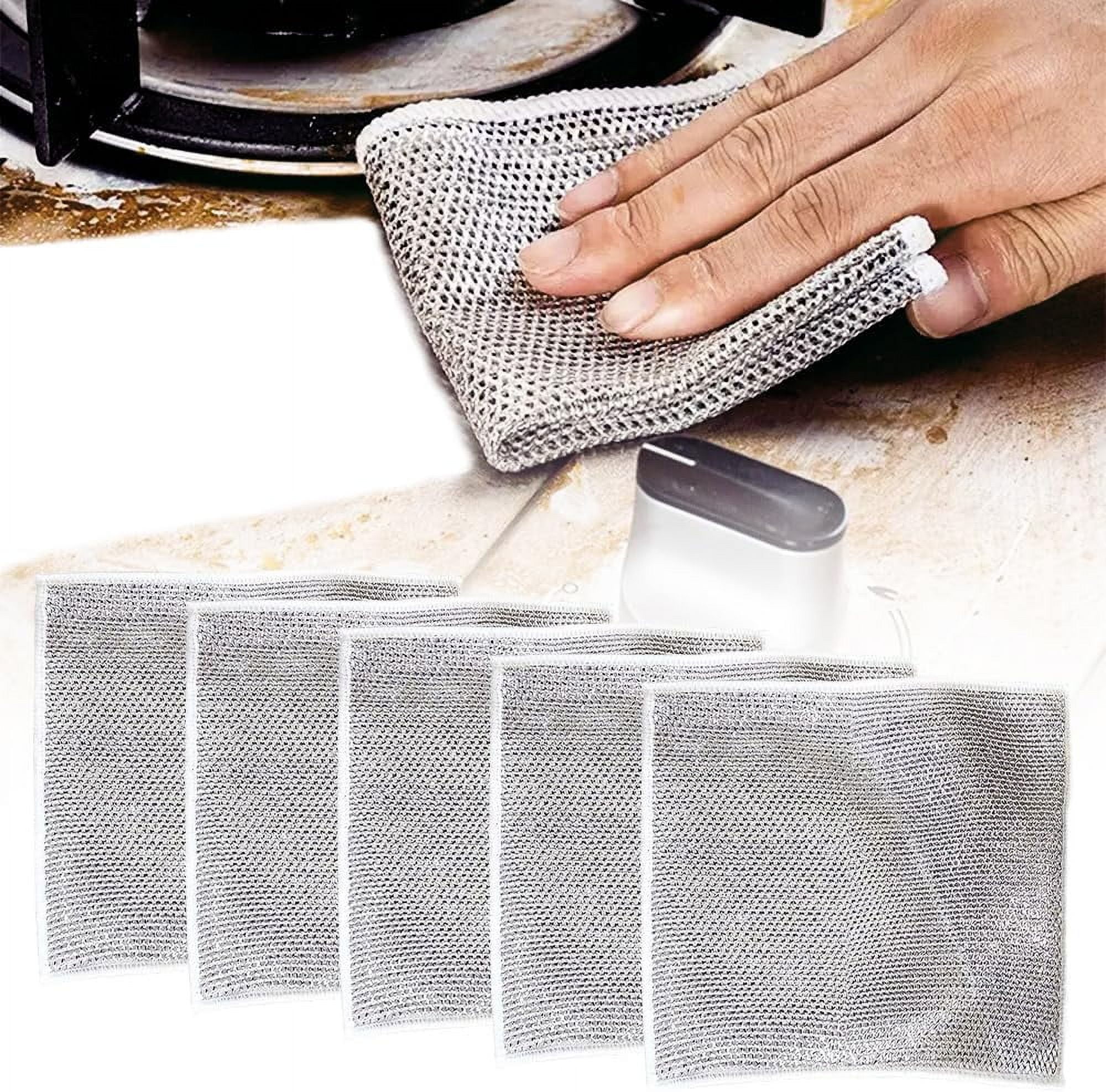 Multipurpose Wire Dishwashing Rags for Wet and Dry, 2024 Upgrade Double ...