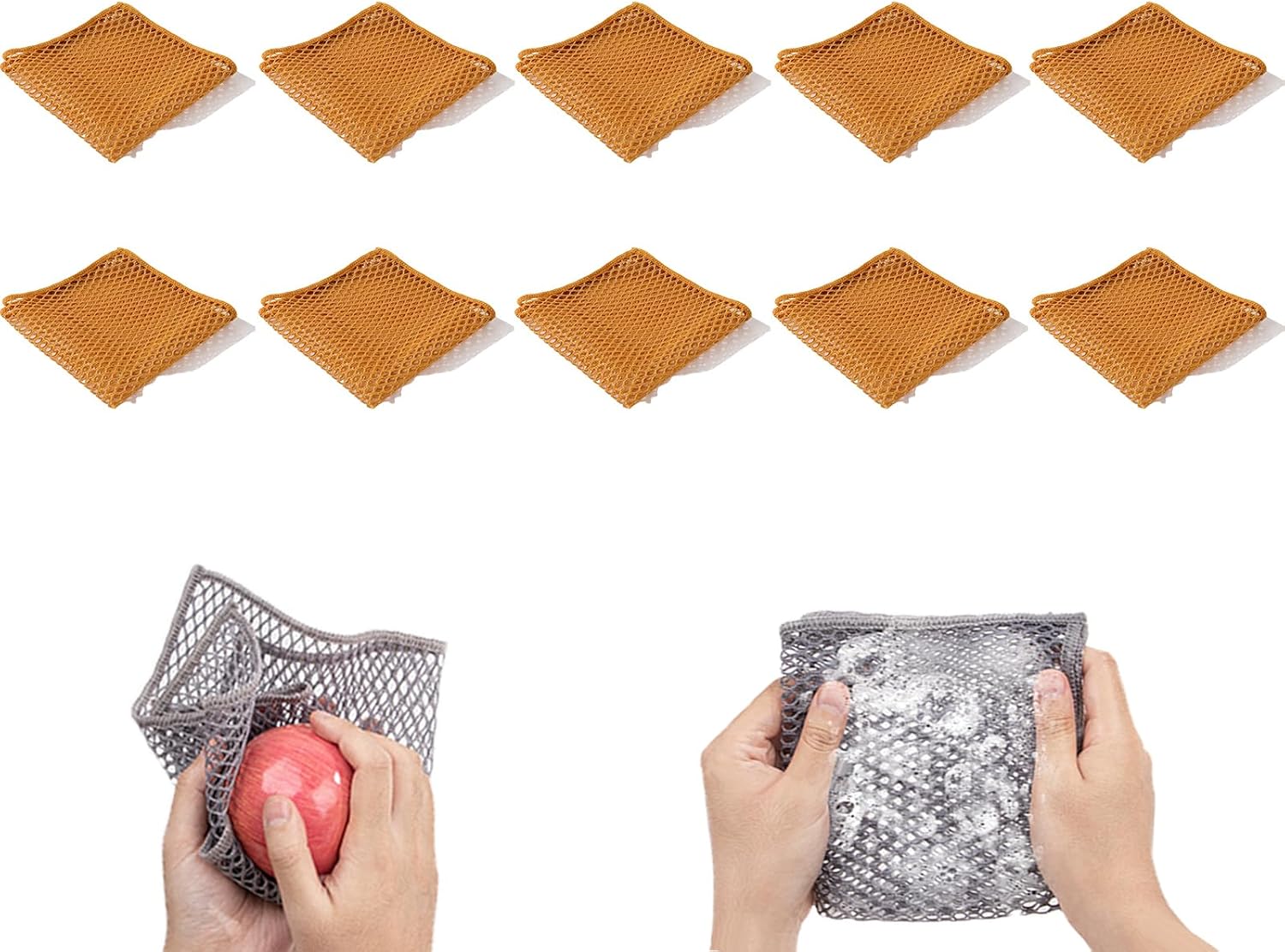 Multipurpose Wire Dishwashing Rags for Wet and Dry - 3D Mesh Cleaning ...