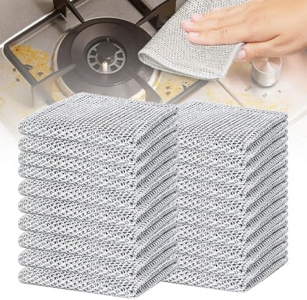 Multipurpose Wire Dishwashing Rags for Wet and Dry,Dish Rags Cloths for ...