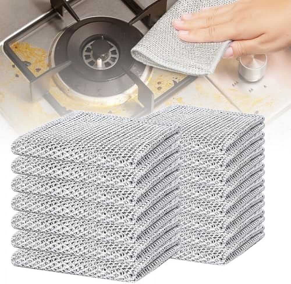 Multipurpose Wire Dishwashing Rags for Wet and Dry,Dish Rags Cloths for ...