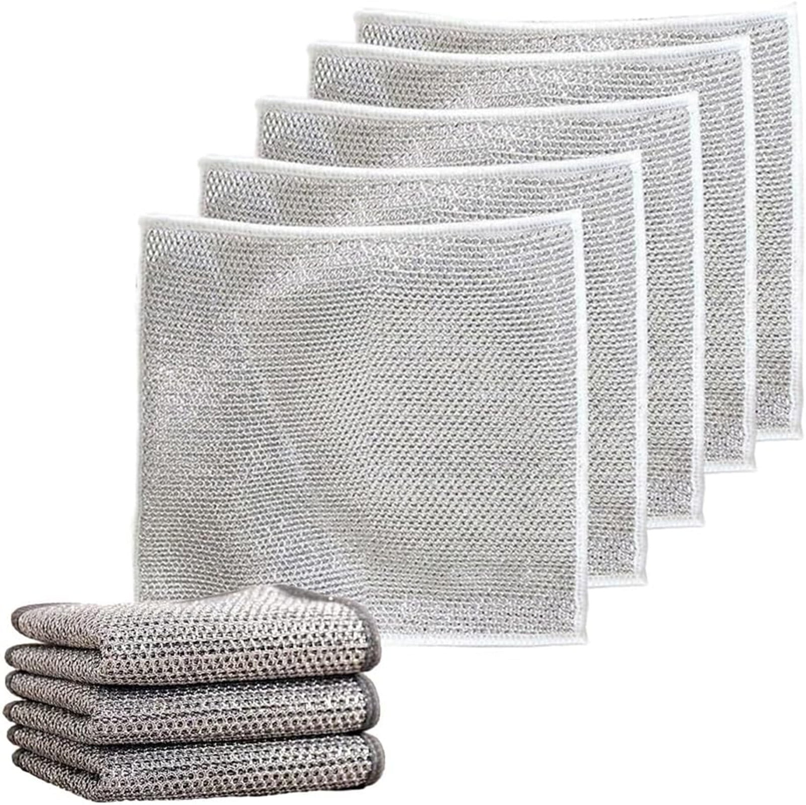 Multipurpose Wire Dishwashing Rags for Wet and Dry Double Stainless ...