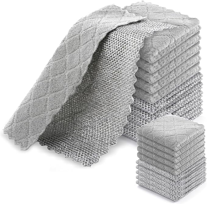 Multipurpose Wire Dishwashing Rags for Wet and Dry - Non Scratch Wire ...