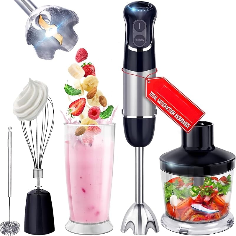 Multistick 5-in-1 Immersion Blender Handheld,12 Speed Hand Mixer-Turbo ...