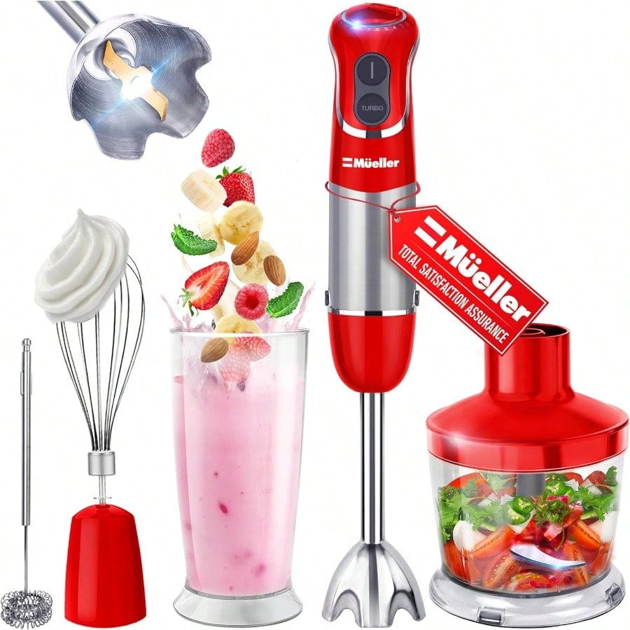 Multistick 5in1 Immersion Blender Handheld 12 Speed Hand Mixer Turbo ...
