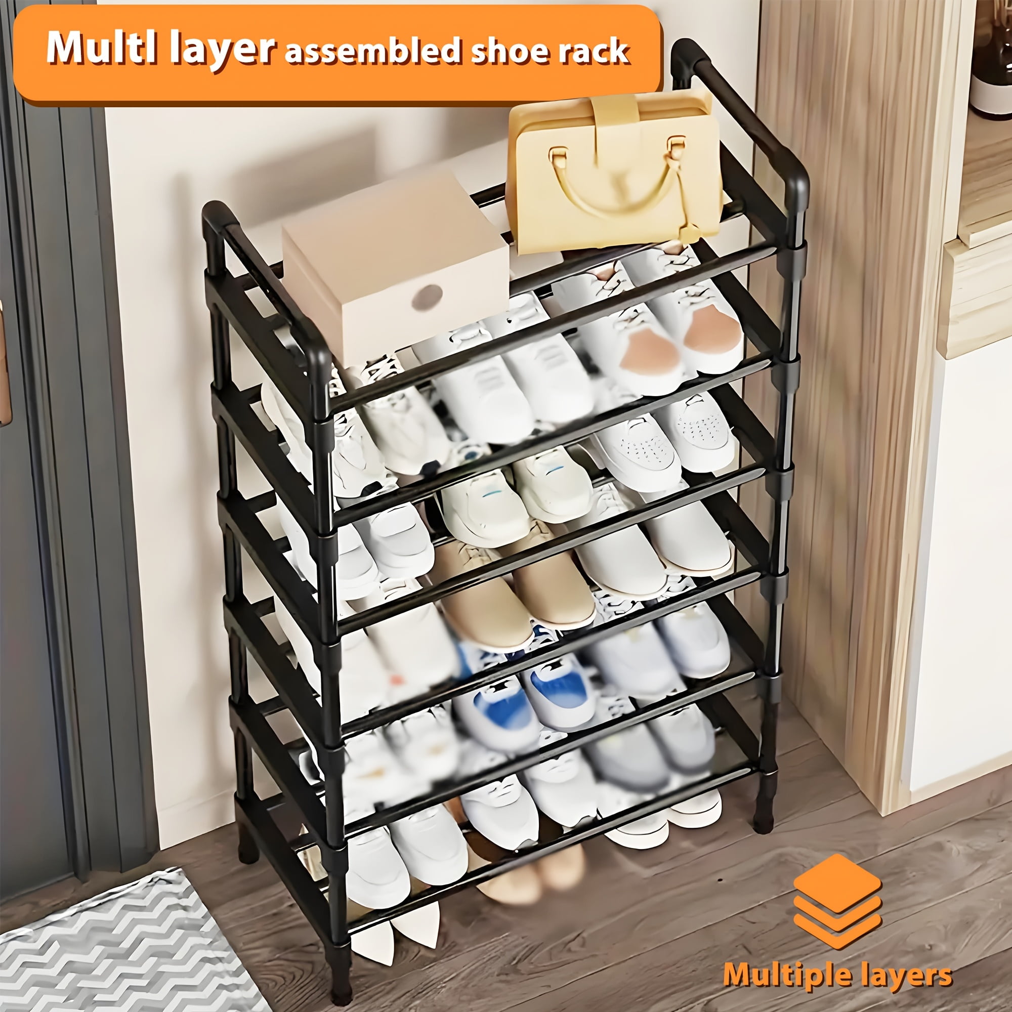 Multitier Metal Shoe Rack (4/5/6 Tier Options) – Sturdy, Easy-to ...