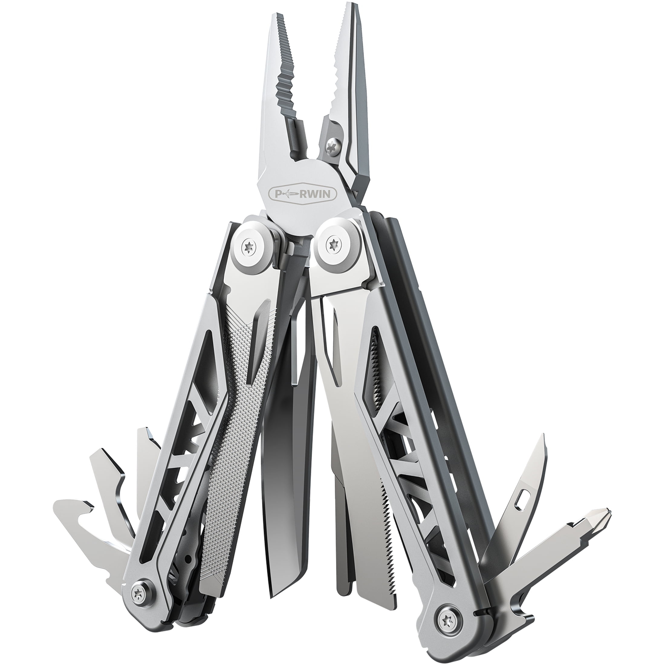 Multitool, 17-in-1 Stainless Steel Multi Tool Pliers with Self-Locking, Pocket Knife, Nylon ...