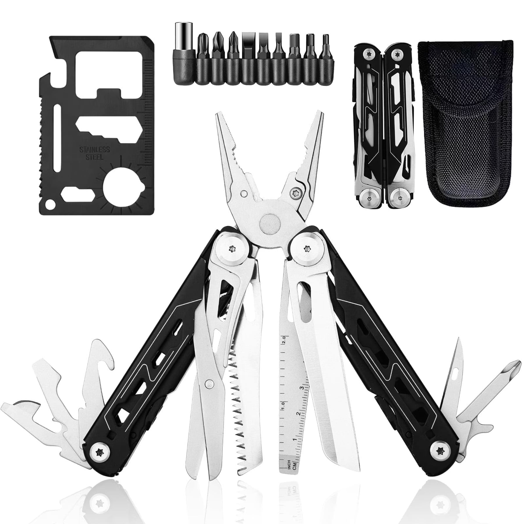 Multitool Pliers, 22-in-1 Folding Pocket Knife with Needle Nose Plier ...