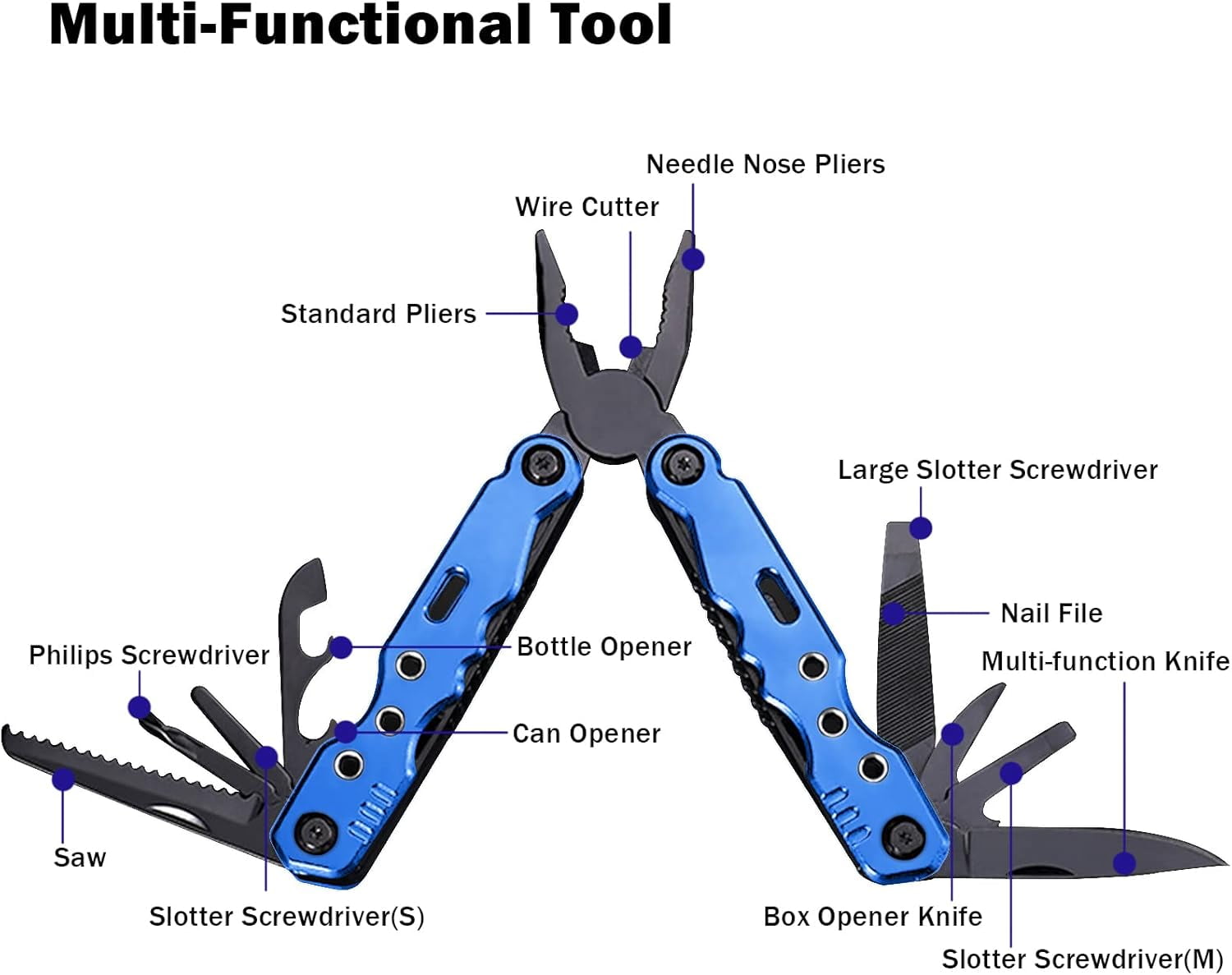 Multitool Pliers Pocket Tool Camping Tool 12 in 1 Multi Tool for Men ...