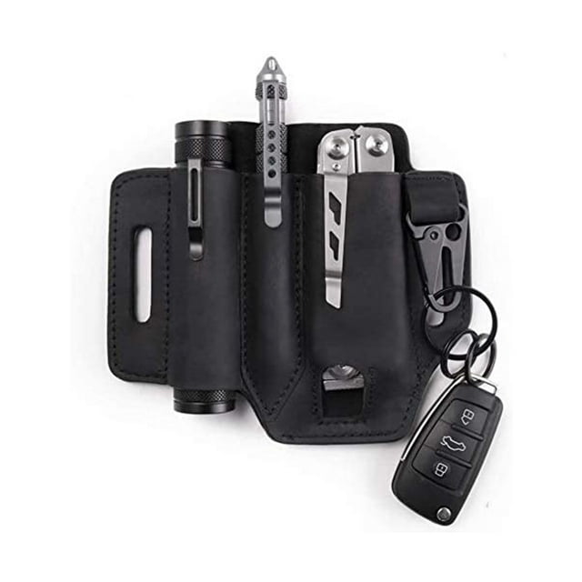 Multitool Sheath With Leather EDC Organizer, Full Grain Leather Quick ...
