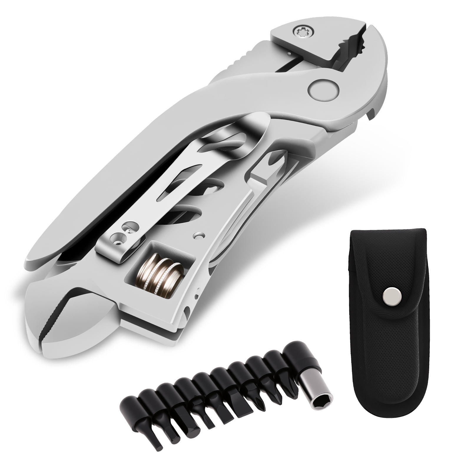 Multitool Wrench Portable Flat Multitool with 7 Tools Pliers Wire ...