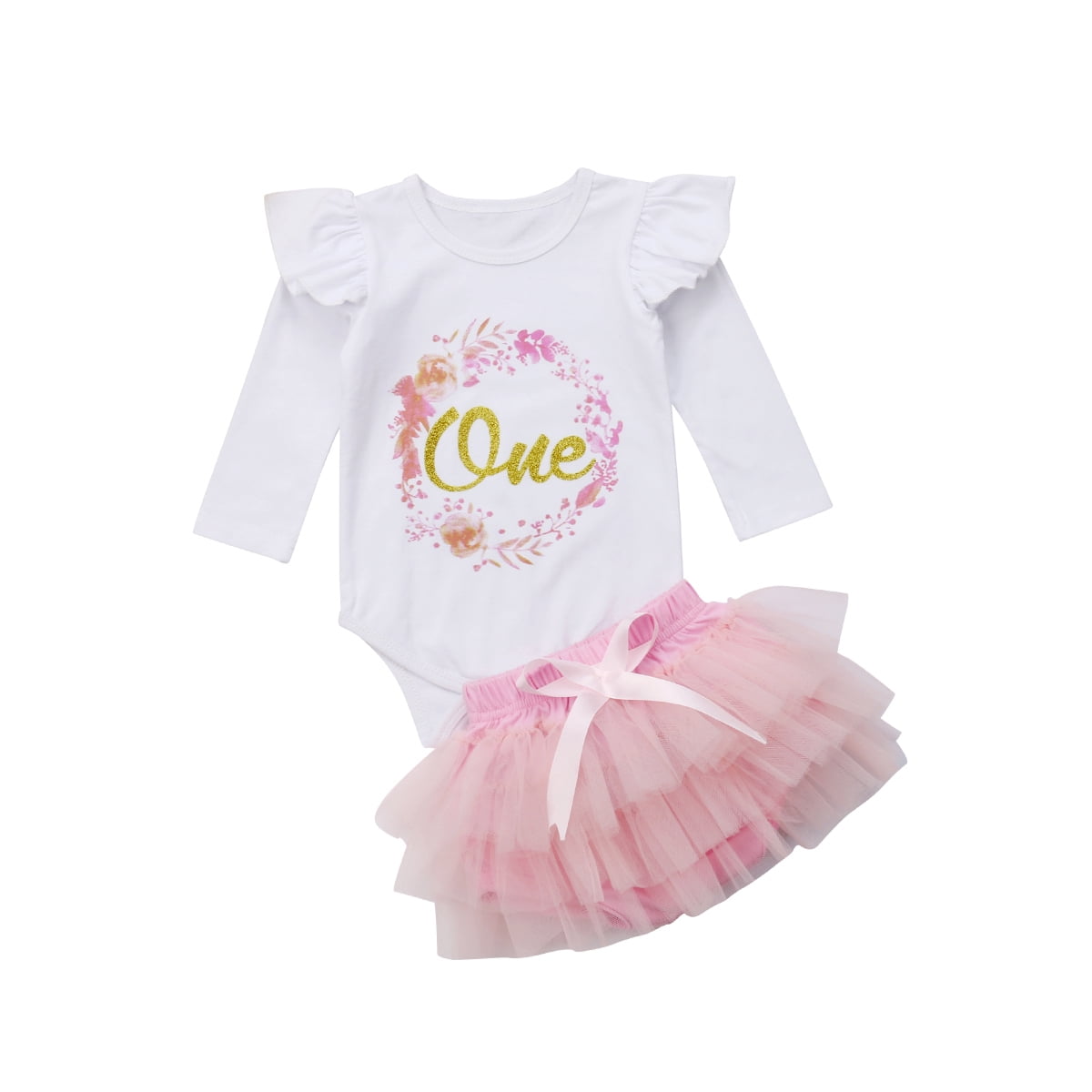 Multitrust Baby Girl 1st Birthday Outfit Cake Smash Tutu Skirt Clothes ...