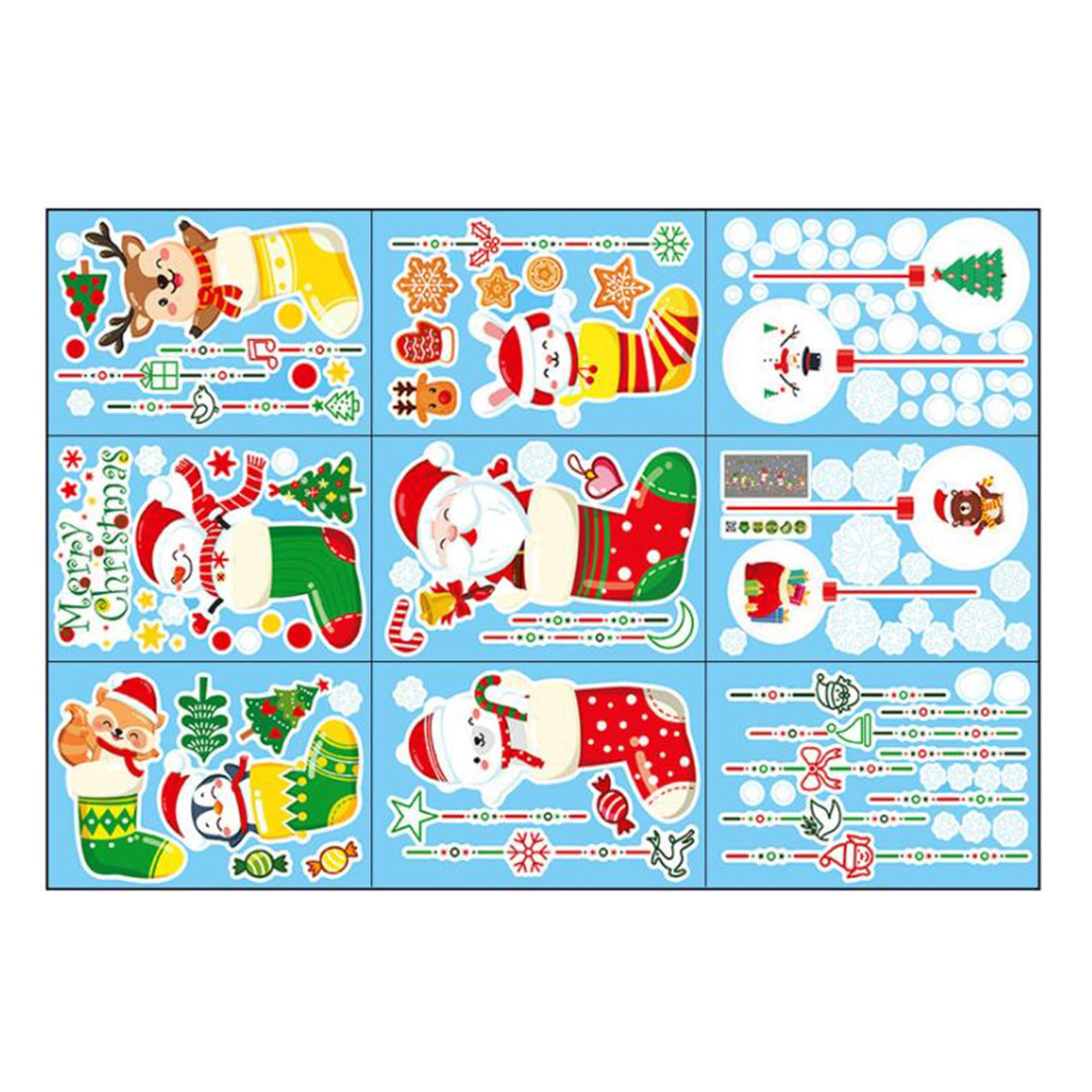 Multitrust Christmas Window Stickers Holiday Santa Window Decals Clings ...