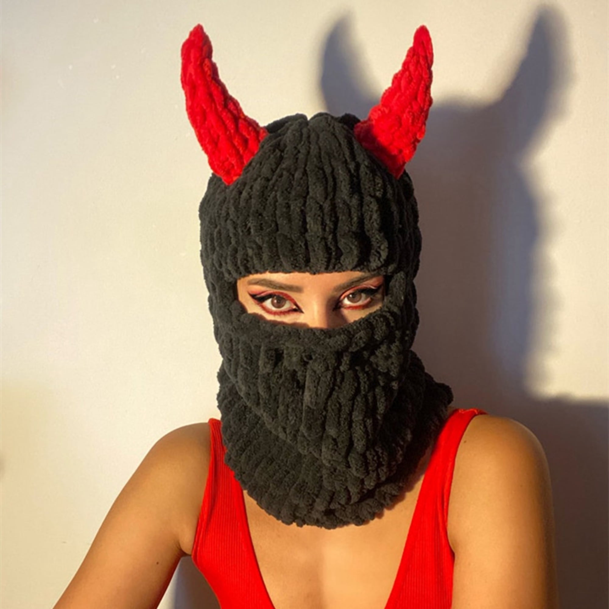 Multitrust Women Plush Hat, Velvet Warm Winter Fall Rabbit Ears / Demon ...