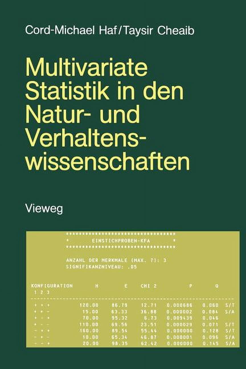 Multivariate Statistik in Den Natur- Und Verhaltenswissenschaften: Eine ...