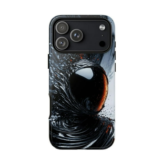 Multiverse Wanderer Black Liquid Wave Art with iPhone 17 to 11 Pro Max ...