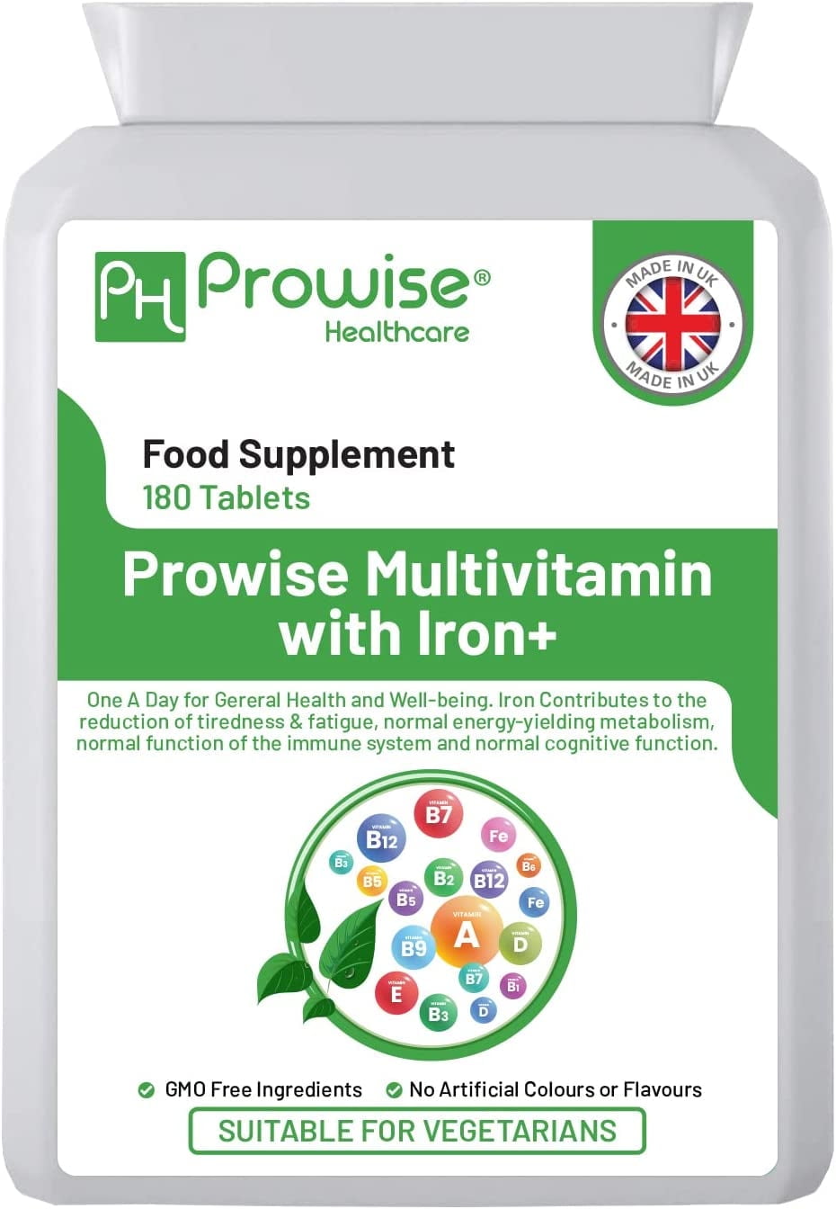 Prowise Multivitamin Plus Iron, 180 Tablets, 6-Month Supply, Adult ...