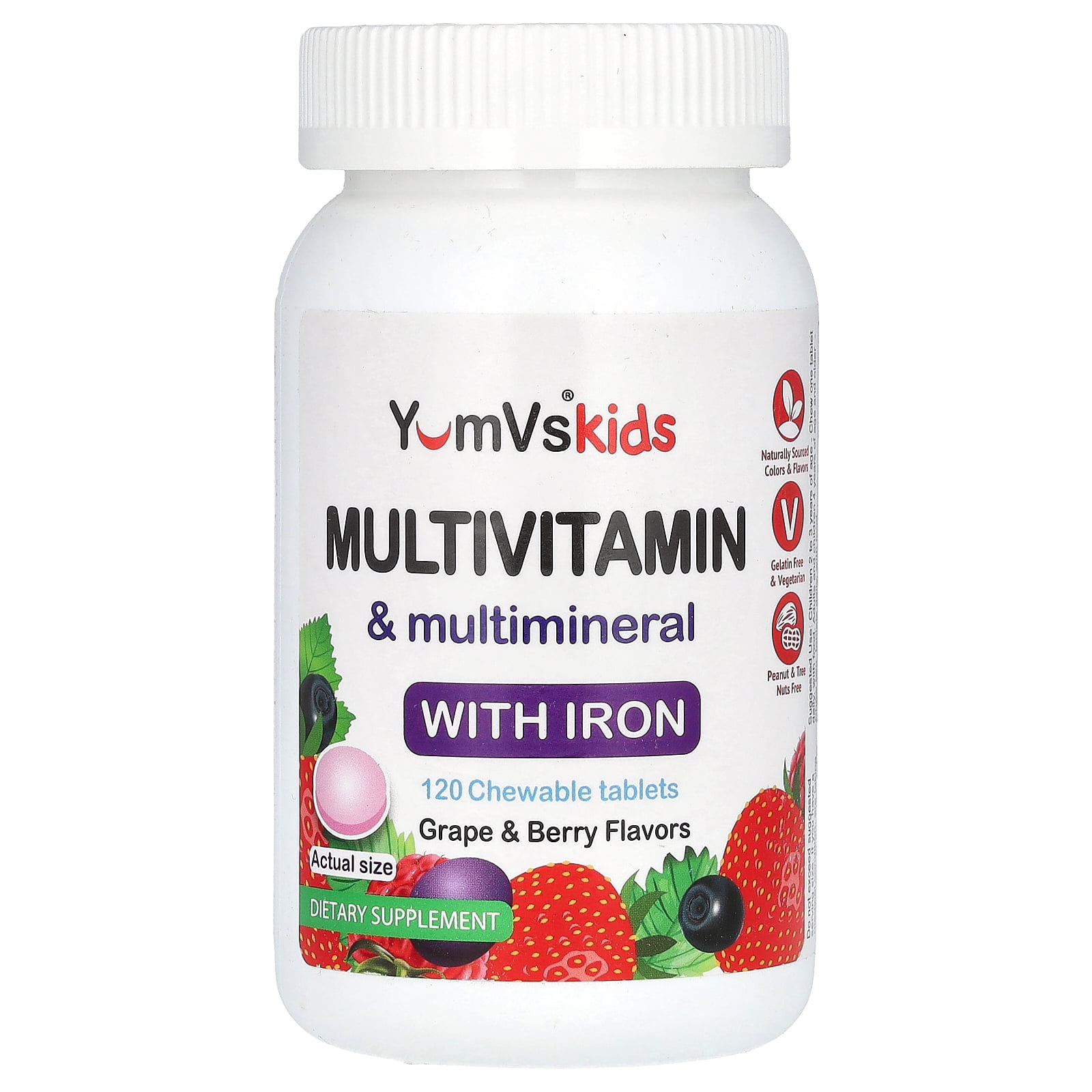 Multivitamin & Multimineral with Iron Chewables for Kids by YumVs ...