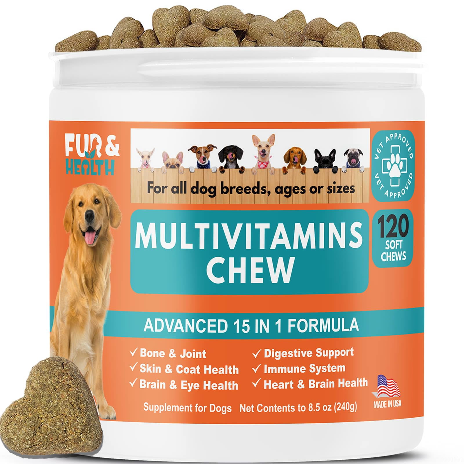 Multivitamin Soft Treat For Dogs Probiotics, Glucosamine Chondroitin For Joint Support, Vitamins ...