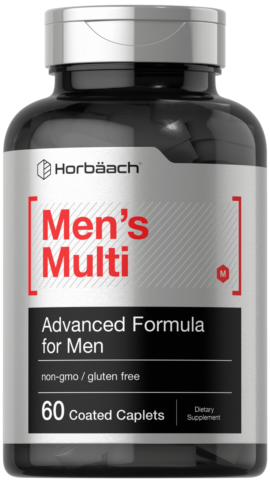 Horbaach Multivitamin for Men, 60 Caplets, Vitamins A, C, D, E, B-12 ...