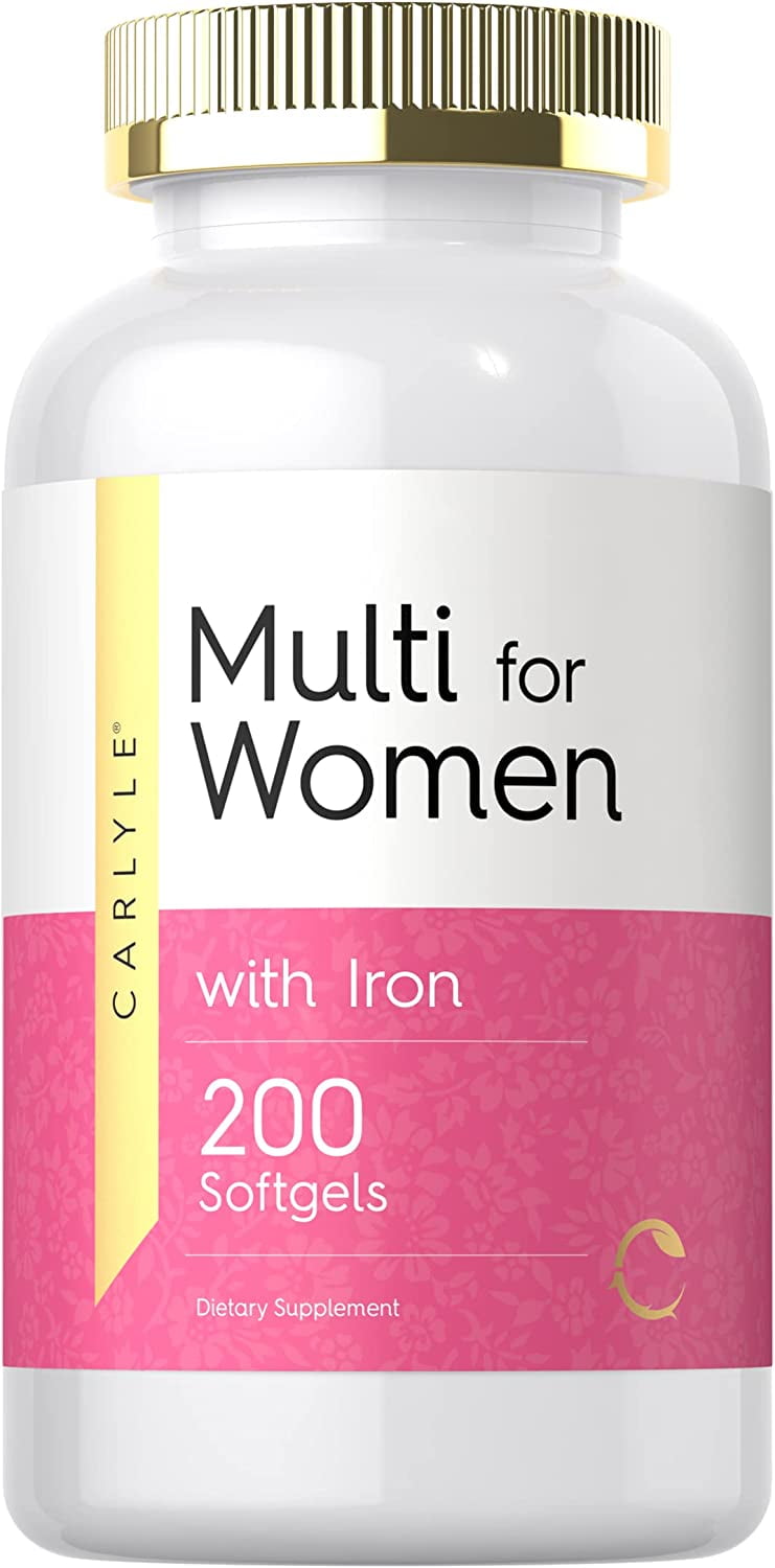 Carlyle Women's Multivitamin with Iron Softgels 200 Capsules - Supports ...