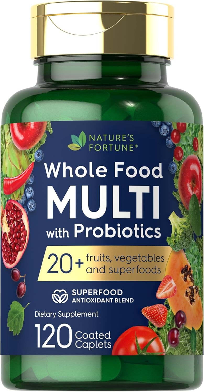 Nature's Fortune Whole Food Multivitamin, 120 Caplets, Fruits ...