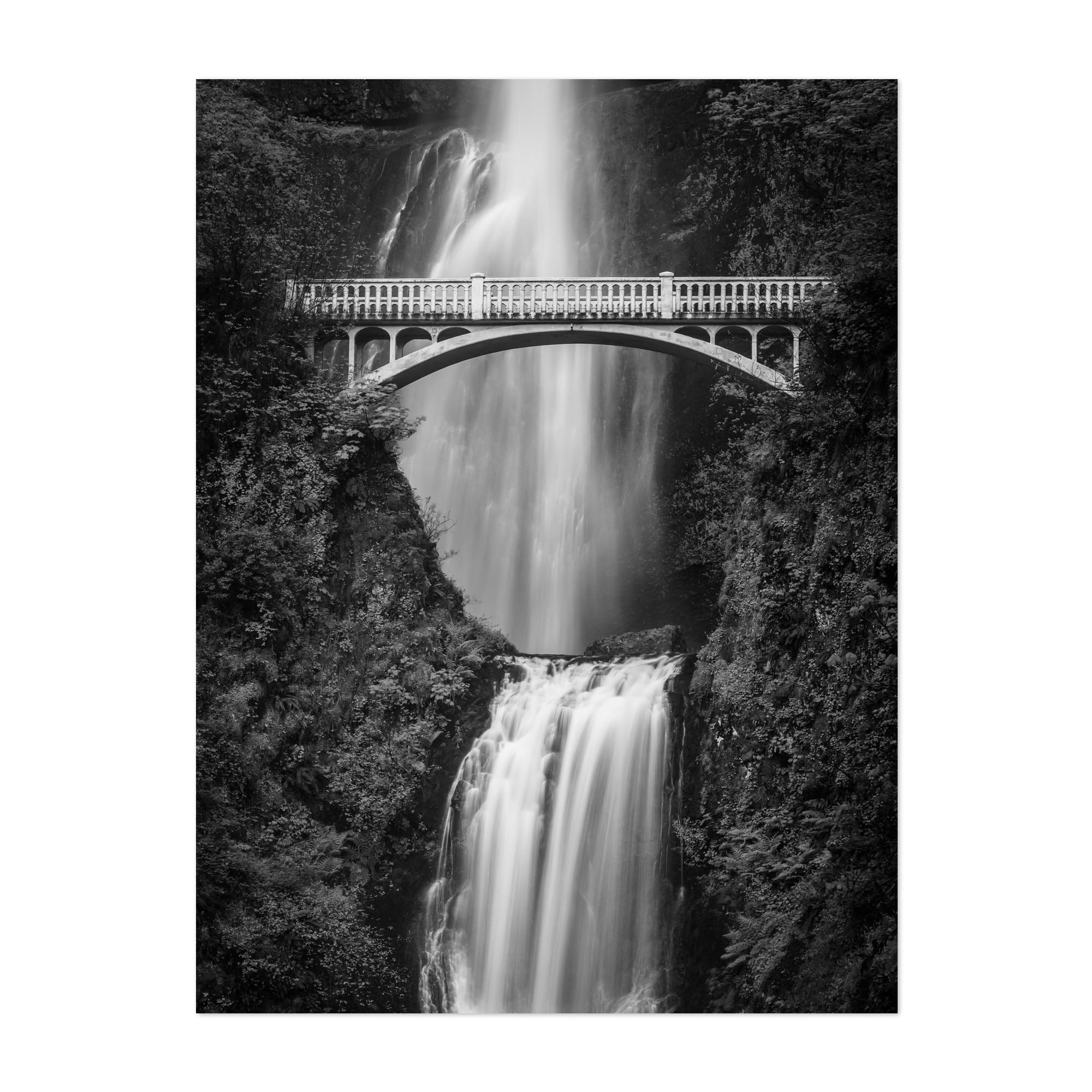 Multnomah Falls 02 B&W - Oregon Photography Unframed Wall Art Print 8 x ...