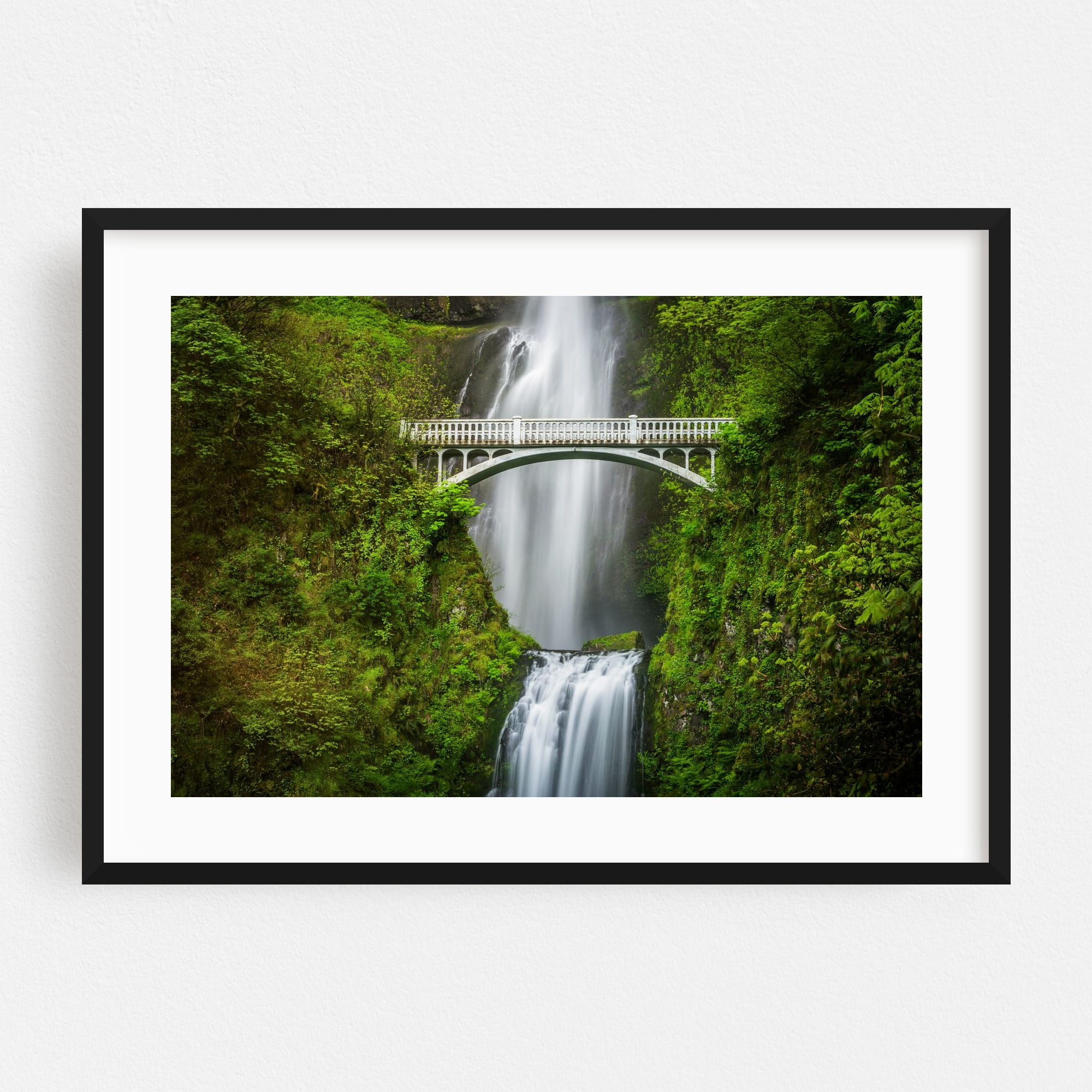 Multnomah Falls - Oregon Photography Black Framed Wall Art Print 16 x ...