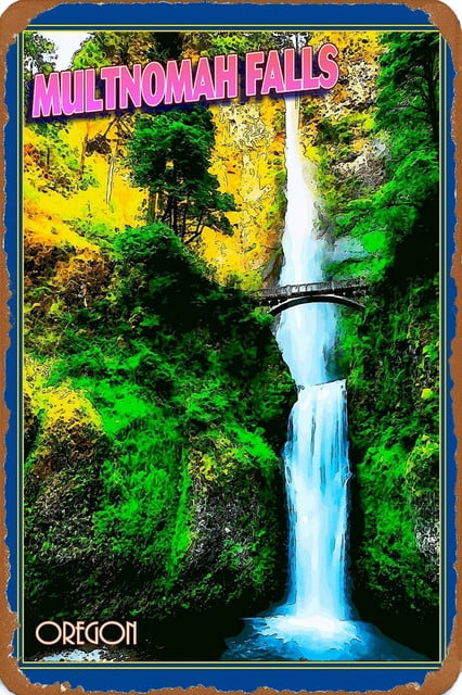 Multnomah Falls Oregon United States America Travel Art Print ...