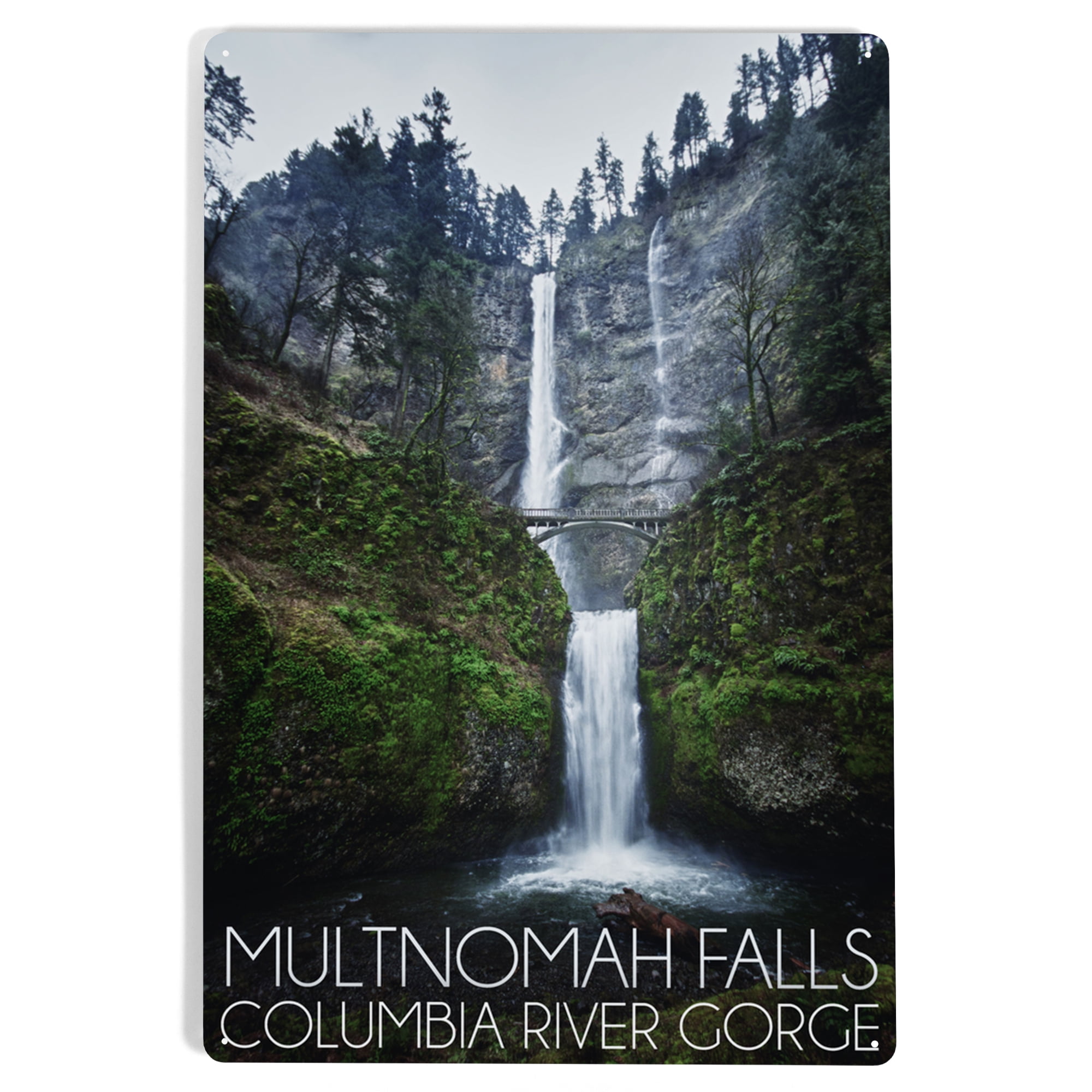 Multnomah Falls, Oregon, Wide Angle (12x18 Aluminum Art, Indoor Outdoor ...