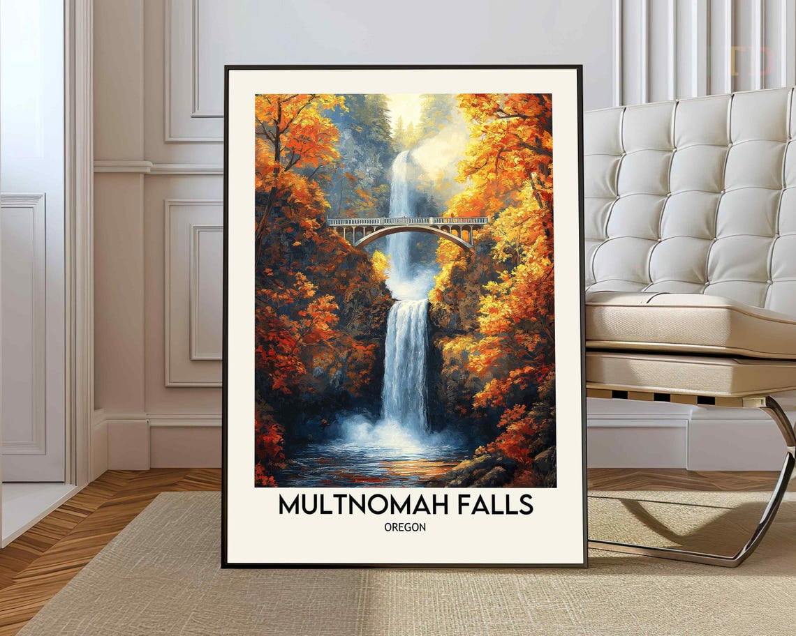 Multnomah Falls Poster, Multnomah Falls Print, Multnomah Falls Oregon ...
