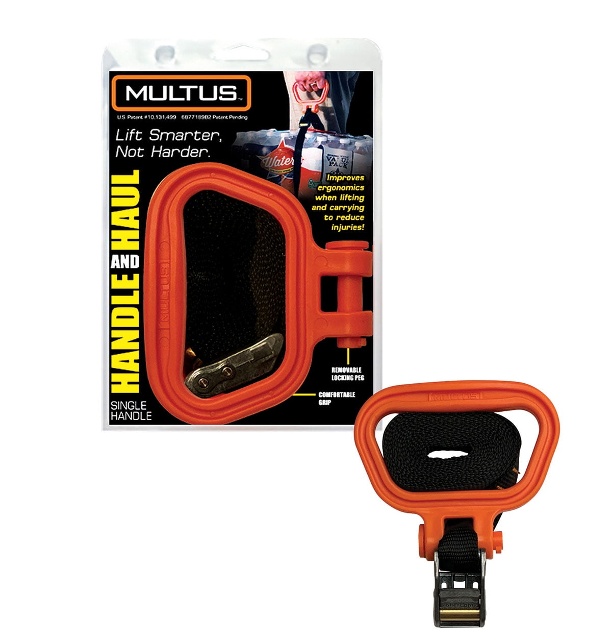Multus Handle and Haul Moving Strap, Orange, Single Handle, 250-lb ...