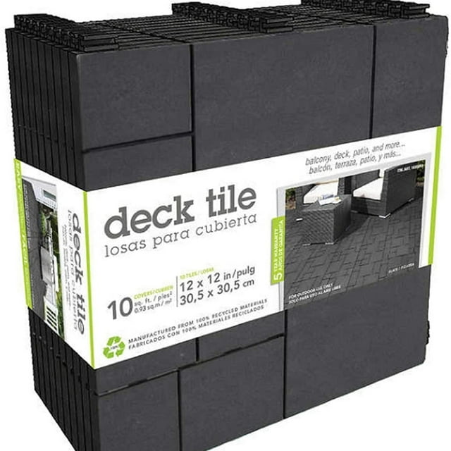 Multy Home Deck Tile 12" x 12" Mosaic, Slate (10 Pack) - Walmart.com