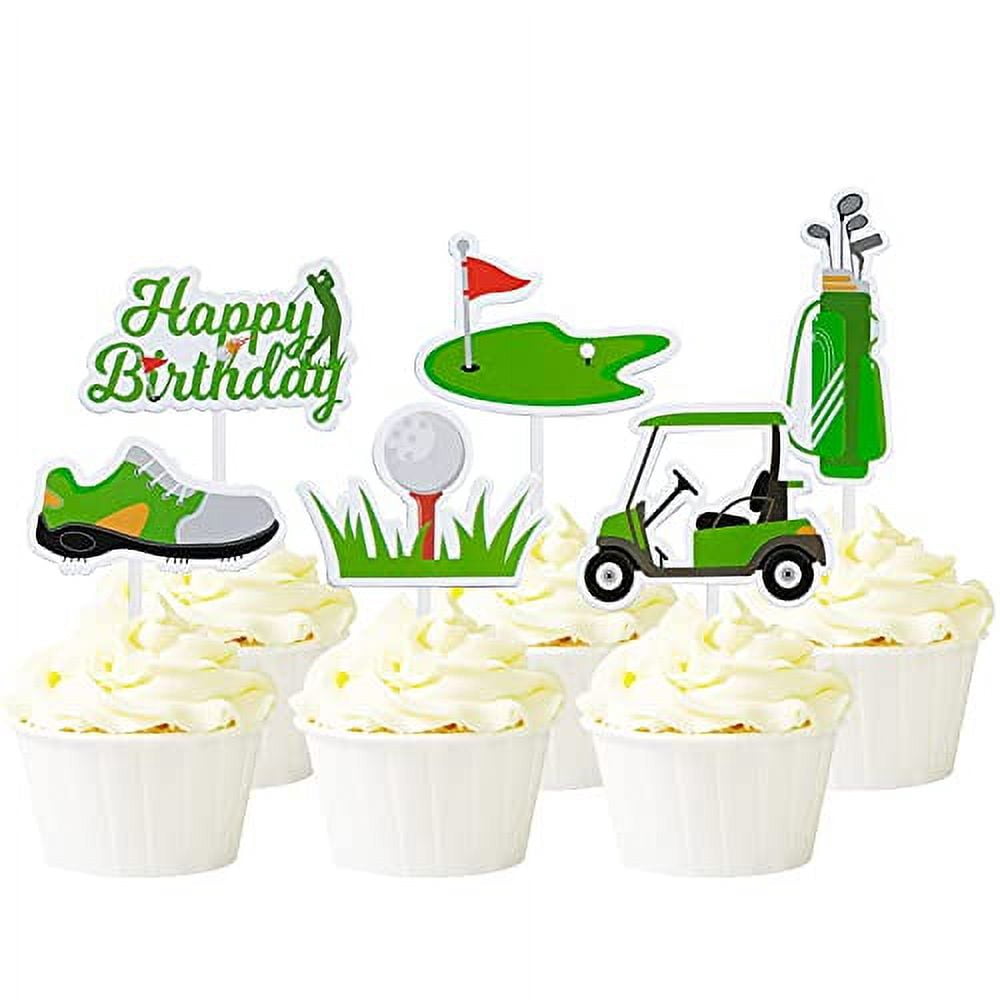 Mulukaya 24Pcs Golf Cupcake .. Toppers Golf Shoes Bag .. Ball Carts ...