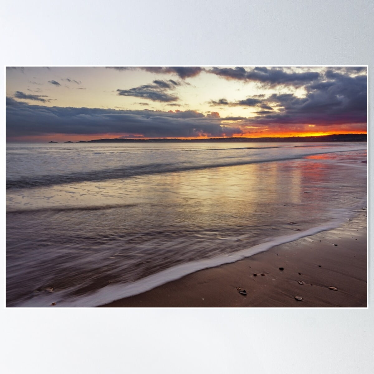 Mumbles Across Swansea Bay At Sunset Poster Wall Art, Modern Wall Decor ...