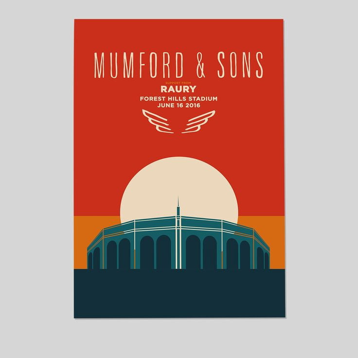 Mumford & Sons poster, Mumford and Sons - Forest Hills Stadium print ...