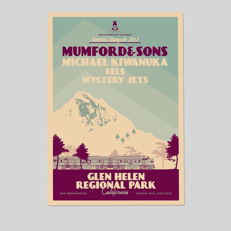 Mumford & Sons poster, Mumford and Sons concert print, Rock art, Rock ...
