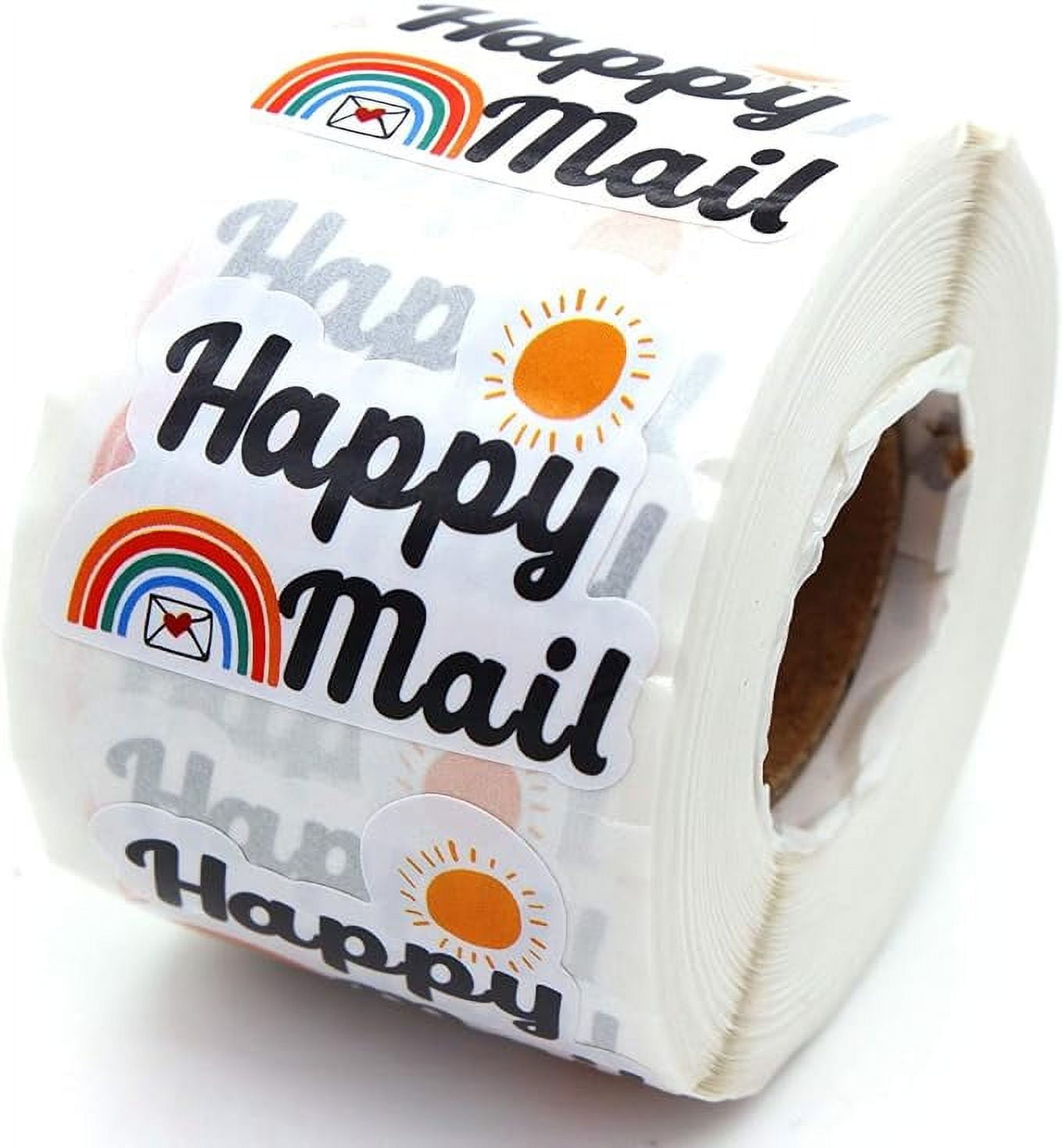 Muminglong 1.5 Inch Happy Mail with Sun and Rainbow Stickers, Small ...