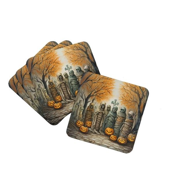 Mummies Spooky Halloween Foam Coasters - Walmart.com