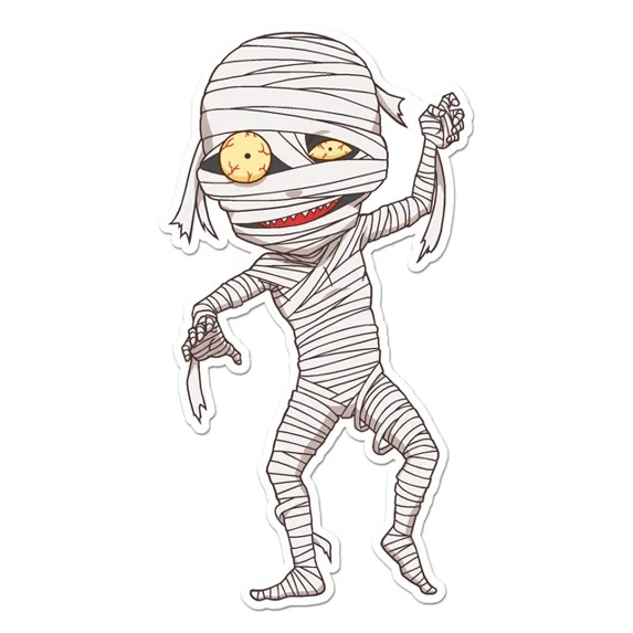 Mummy Monster Sticker Phone Decal Water Bottle Stickers Car Decals ...