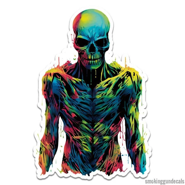 Mummy Skull Skeleton Sticker Indoor Outdoor Phone Decal Water Bottle ...