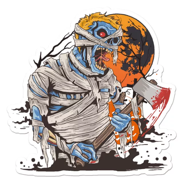 Mummy Zombie Axe Sticker Phone Decal Water Bottle Stickers Car Decals ...