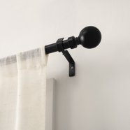 Better Homes & Gardens 1” Metal Ball Single Curtain Rod, Matte Black ...