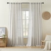 NICETOWN Blue Striped Curtains for Living Room, Linen Curtains Light ...