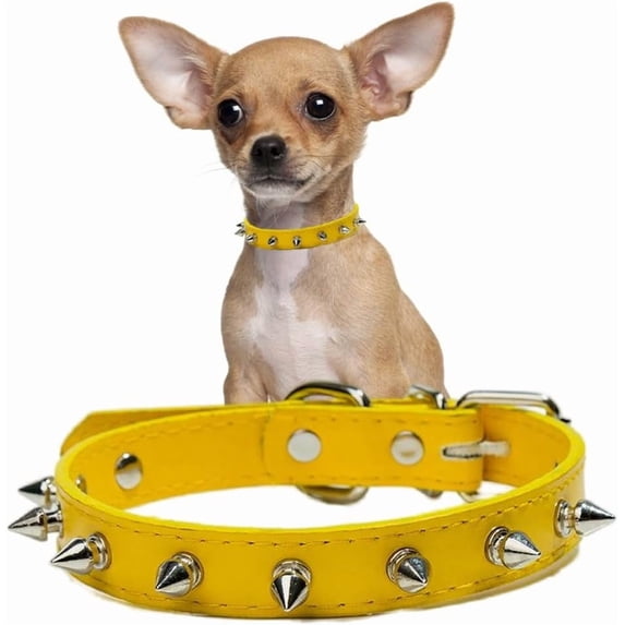 Mumup Spiked Dog Collars for Small Dogs, Rivet Spike Cat Collar Pu Faux ...