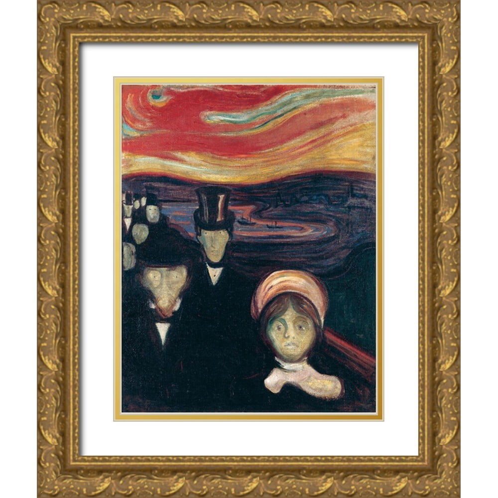 Munch, Edvard 12x14 Gold Ornate Wood Framed with Double Matting Museum ...